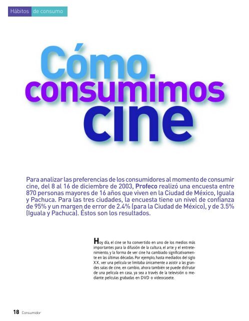 como consumimos cine - Profeco