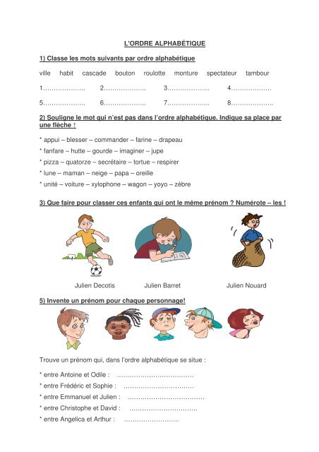 (ordre alphabÃ©tique) - Professeur Phifix
