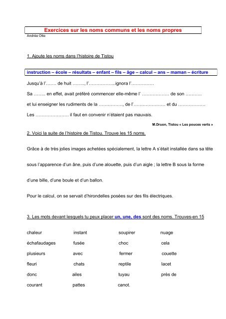 les noms communs et propres - Professeur Phifix