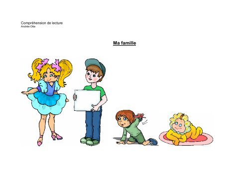 ComprÃ©hension de lecture Ma famille - Professeur Phifix