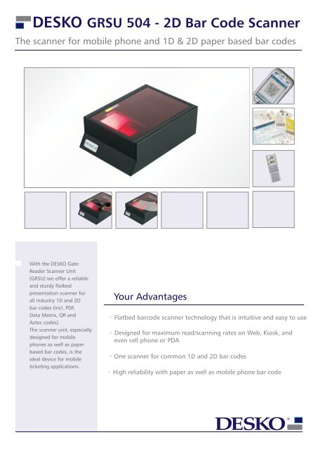 DESKO GRSU 504 - 2D Bar Code Scanner