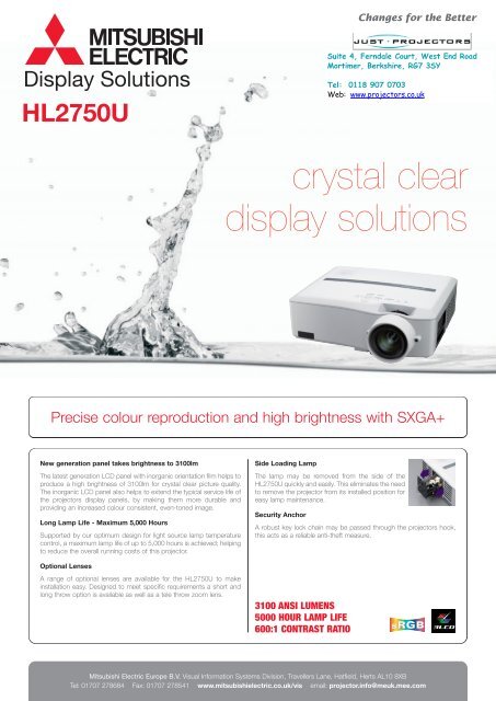 crystal clear display solutions - Projector