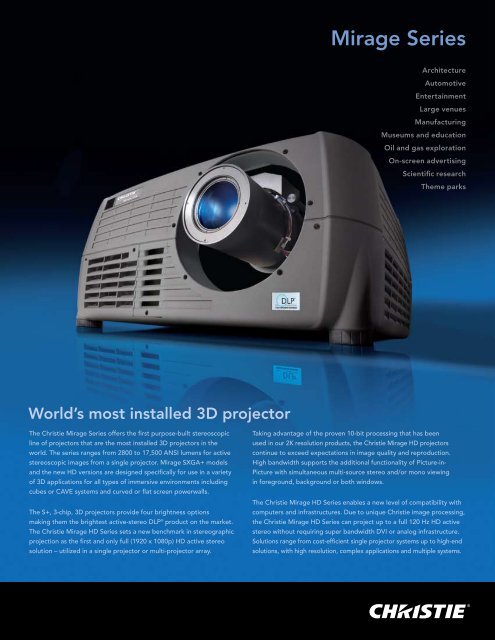 Mirage Series - Projector Central