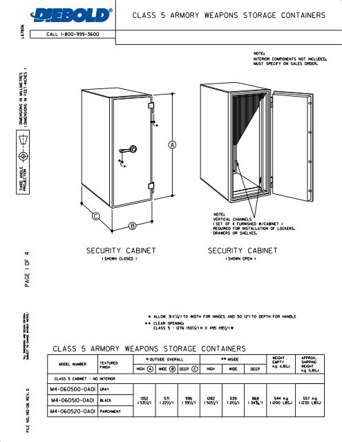 CLASS 5 ARMORY WEAPONS STORAGE CONTAINERS - Diebold
