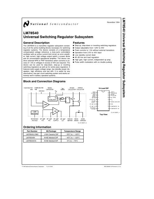 LM78S40 Universal Switching Regulator Subsystem - Radioland