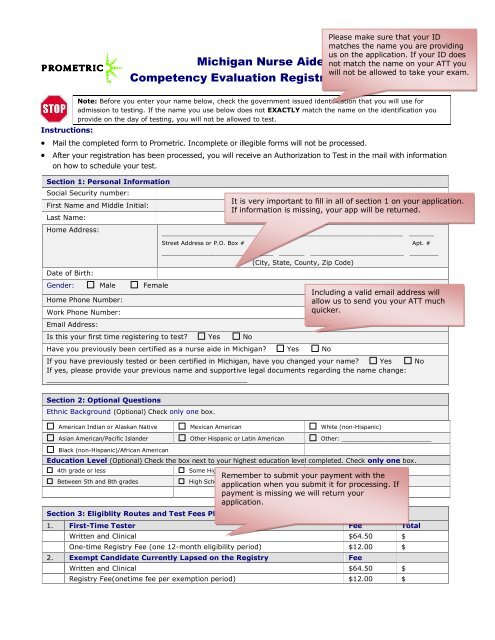 Candidate Application Checklist - Prometric