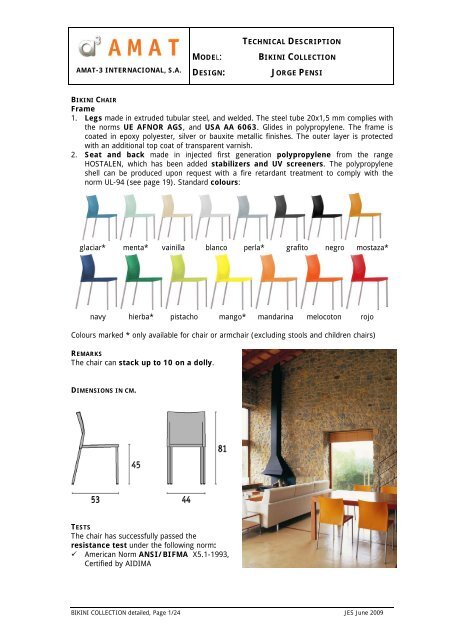 Frame 1. Legs made in extruded tubular steel, and ... - ArBe Design
