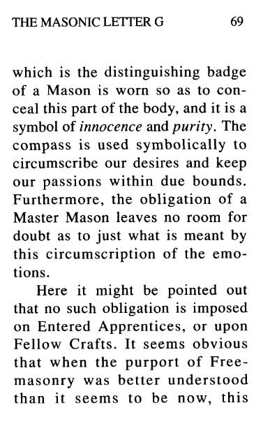 THE MASONIC LETTER G 69 w