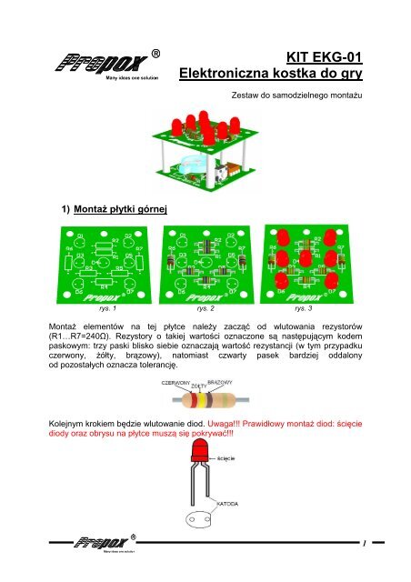KIT EKG-01 Elektroniczna kostka do gry - propox