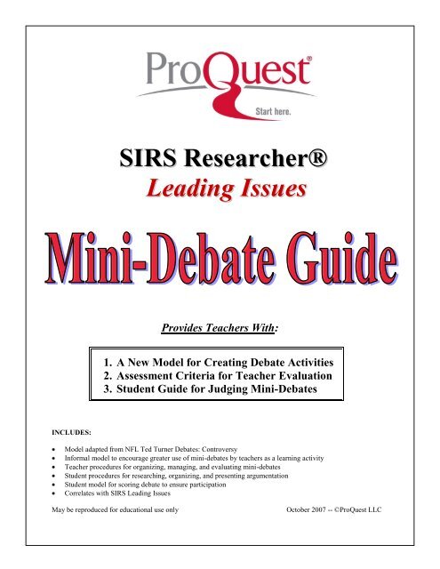 Forensics Debate Outline