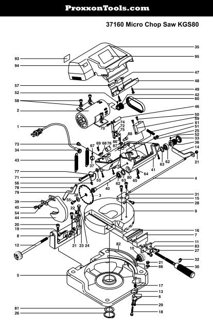 Parts Diagram - Proxxon Tools