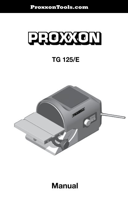 Owner Manual - Proxxon Tools