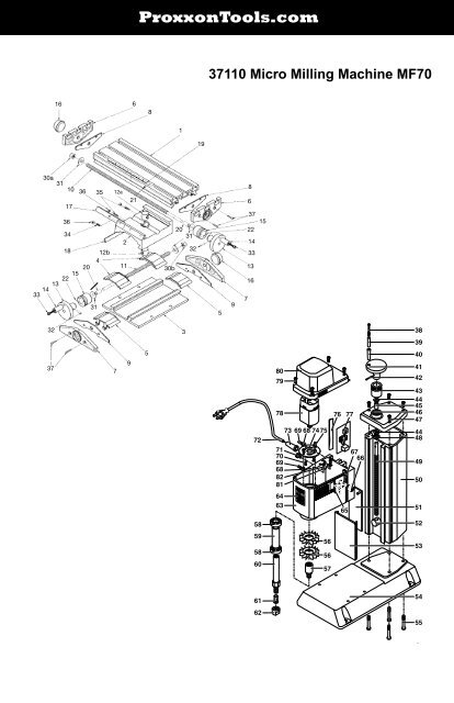Parts Diagram - Proxxon Tools