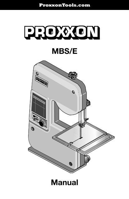 Users Guide - Proxxon Tools