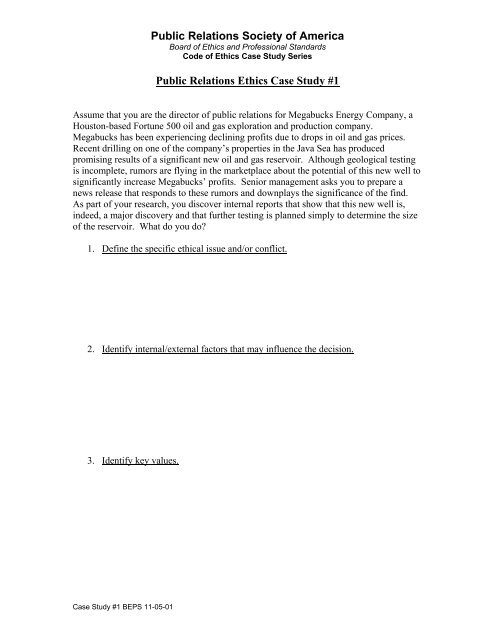 Case Study #1 - Public Relations Society of America