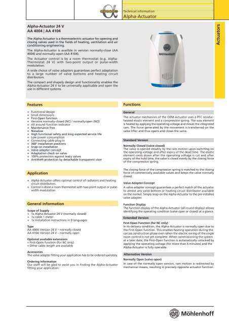 Actuators Alpha-Actuator - Betec Controls