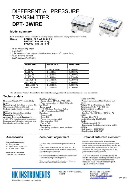 differential pressure transmitter dpt- 3wire - Betec Controls