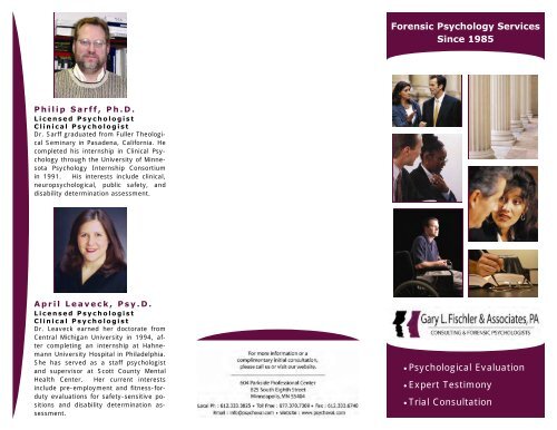 Brochure - Forensic Services - Institute for Forensic Psychology