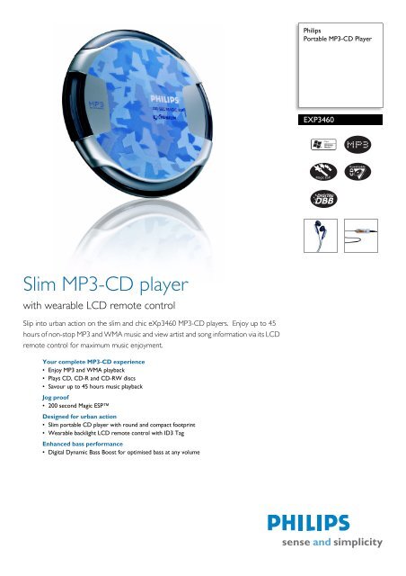 EXP3460/02 Philips Portable MP3-CD Player