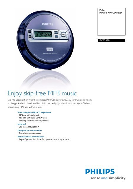 EXP2550/17 Philips Portable MP3-CD Player
