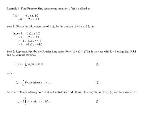 Slides #9 - Example of Fourier Sine/Cosine series