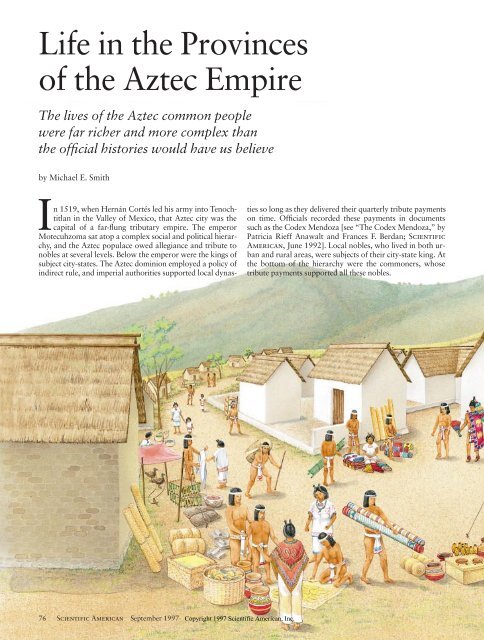 Life in the Provinces of the Aztec Empire - Scientific American Digital