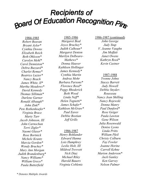 BOE Recognition Pins