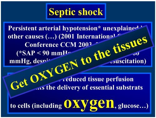 Septic shock â Monitoring methods, parameters, end points