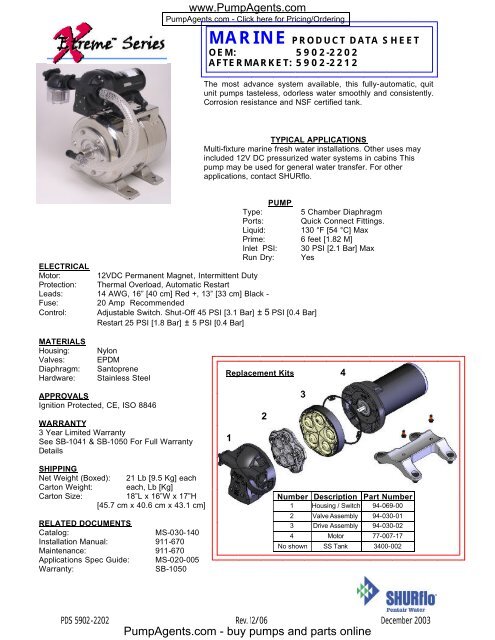 Catalog # 5902-2212. CLICK HERE for PDF DataSheet - Pump Agents