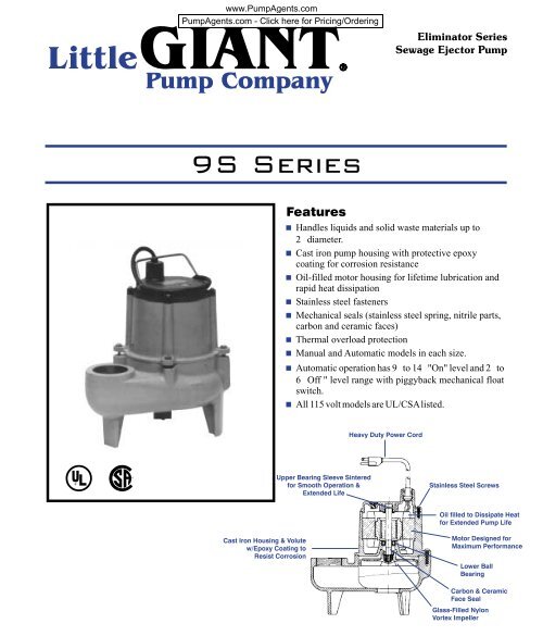 Little Giant Pump 9S-CIA-RFS Pumps - PumpAgents.com