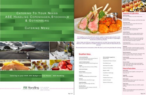 ASE Handling Catering Menu