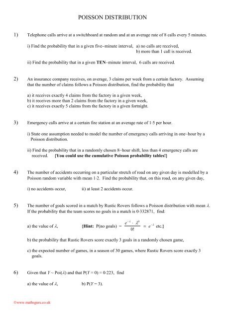 POISSON DISTRIBUTION
