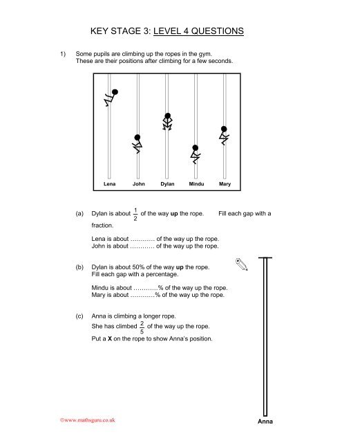 KEY STAGE 3: LEVEL 4 QUESTIONS