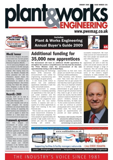 Plant & Works Engineering Magazine - January 2009 - Issue 326