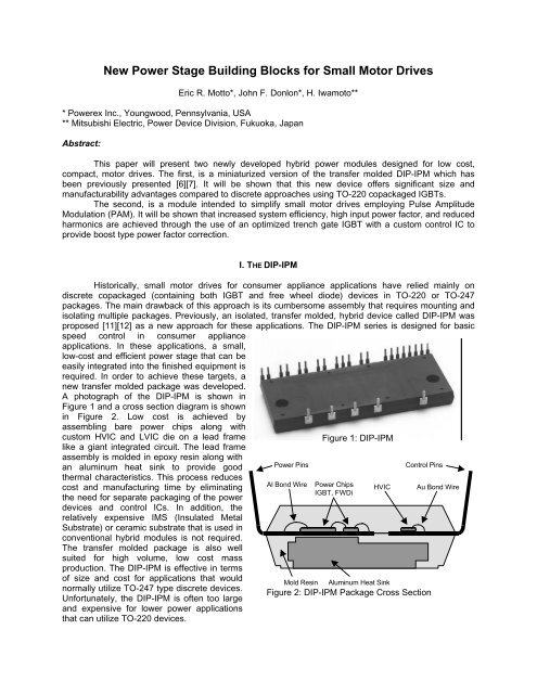 New Power Stage Building Blocks for Small Motor Drives - Powerex