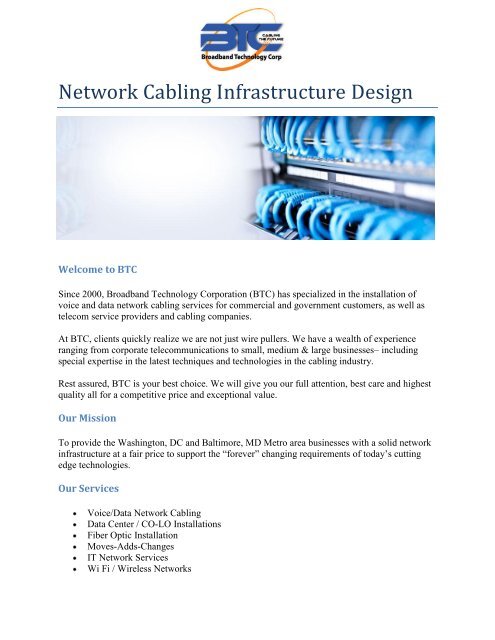 Network Cabling Infrastructure Design