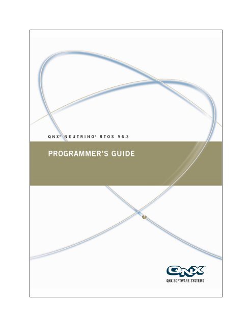 PROGRAMMER'S GUIDE - QNX Software Systems