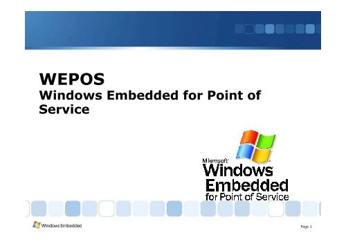 Windows Embedded for Point of Service FY07 (30) - Q Products