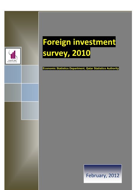 Foreign investment survey, 2010 - Qatar Statistics Authority WEBSITE