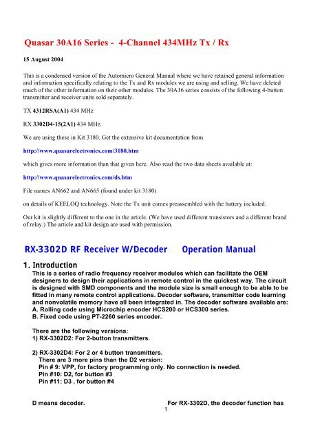 User Manual - Quasar Electronics