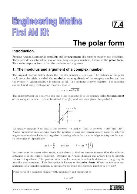 7.4 The polar form - Mathcentre