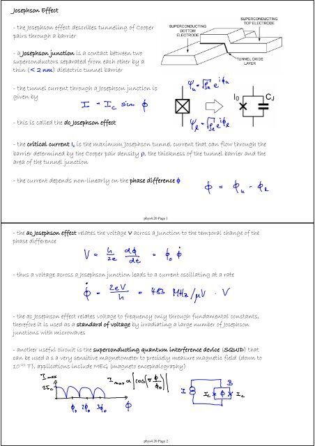 Josephson Effect - Quantum Device Lab