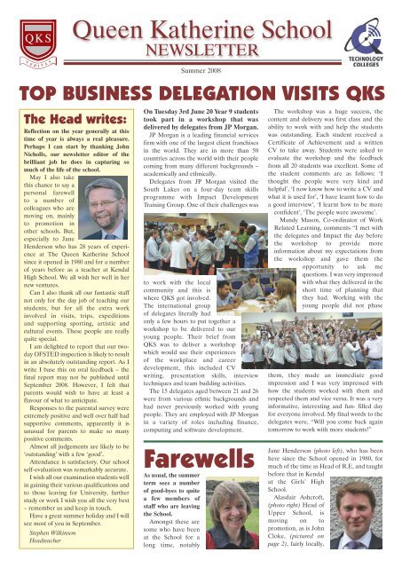 QKS News - Queen Katherine School