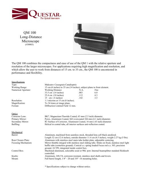 PDF Specification Sheet - Questar Corporation