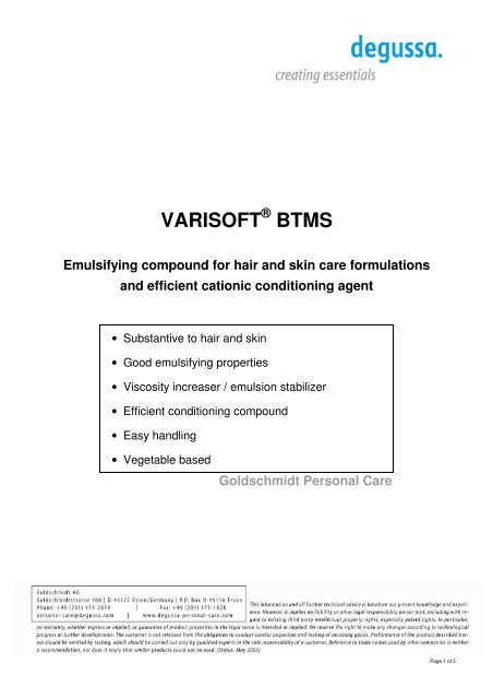Varisoft BTMS-e_A_03-2001 - Quetzal Quimica