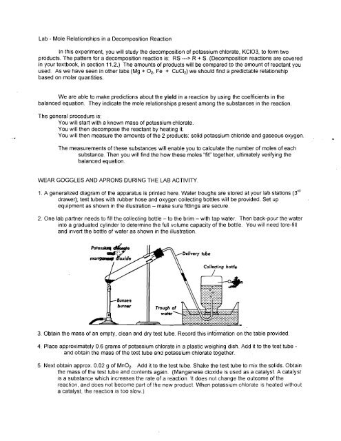 Decomposition Reaction