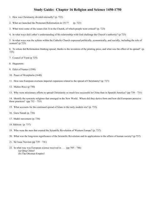 Ch 16 Study Guide - Quia