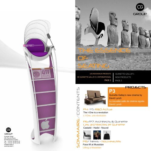 THE ESSENCE OF SEATING - Quinette Gallay