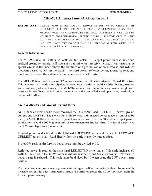 MFJ--934 Antenna Tuner Artificial Ground.pdf