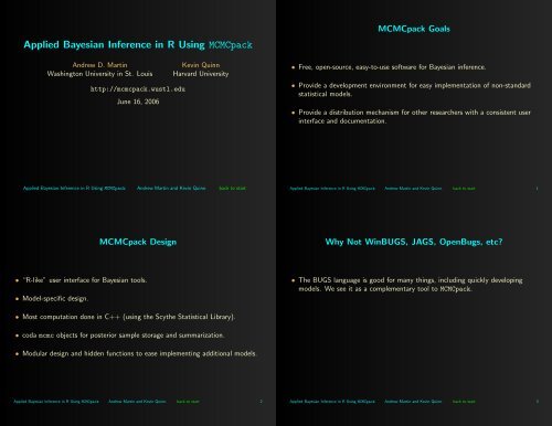 Applied Bayesian Inference In R Using Mcmcpack The R Project